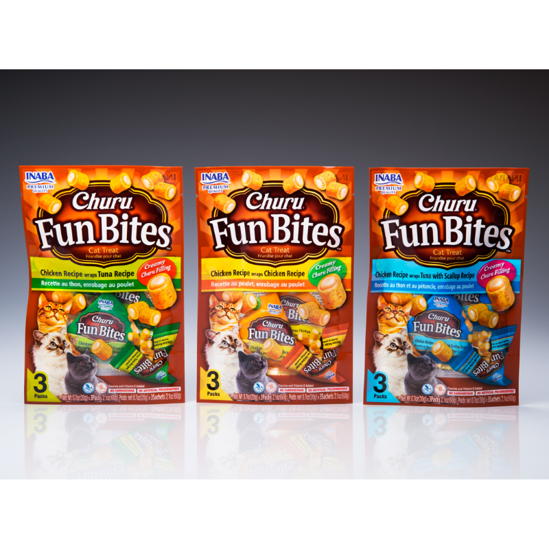 INABA CHURU CAT FUN BITES 3 PACKS CHICKEN WRAPS | Guau! Que Barato