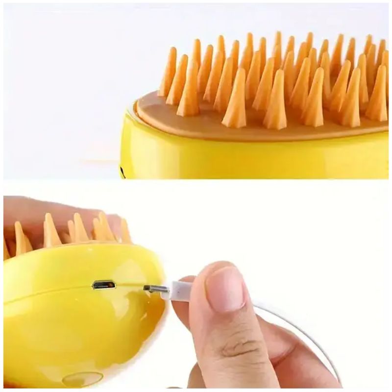 Marben Pets Cepillo de Vapor Recargable para Mascotas, Color Amarillo ...